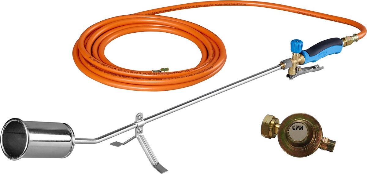 Gasbrander onkruidbrander met gasslang en drukregelaar (Nederland ...