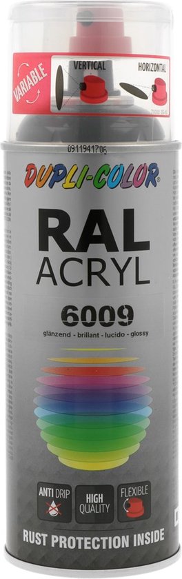 Motip Dupli-Color Spuitbus Acryl Hoogglans - RAL 6009 Dennengroen | bol.com