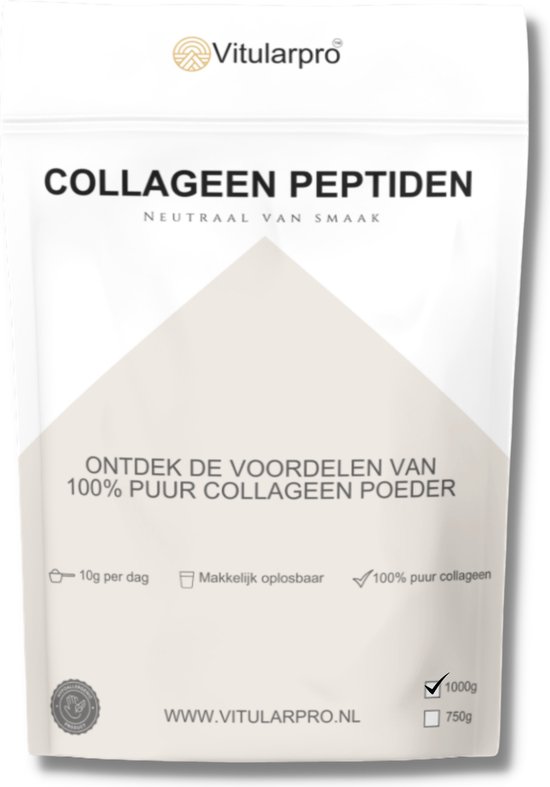 Collageen poeder - 1000 gram - 100% puur runder collageen - gehydrolyseerd - neutraal... | bol