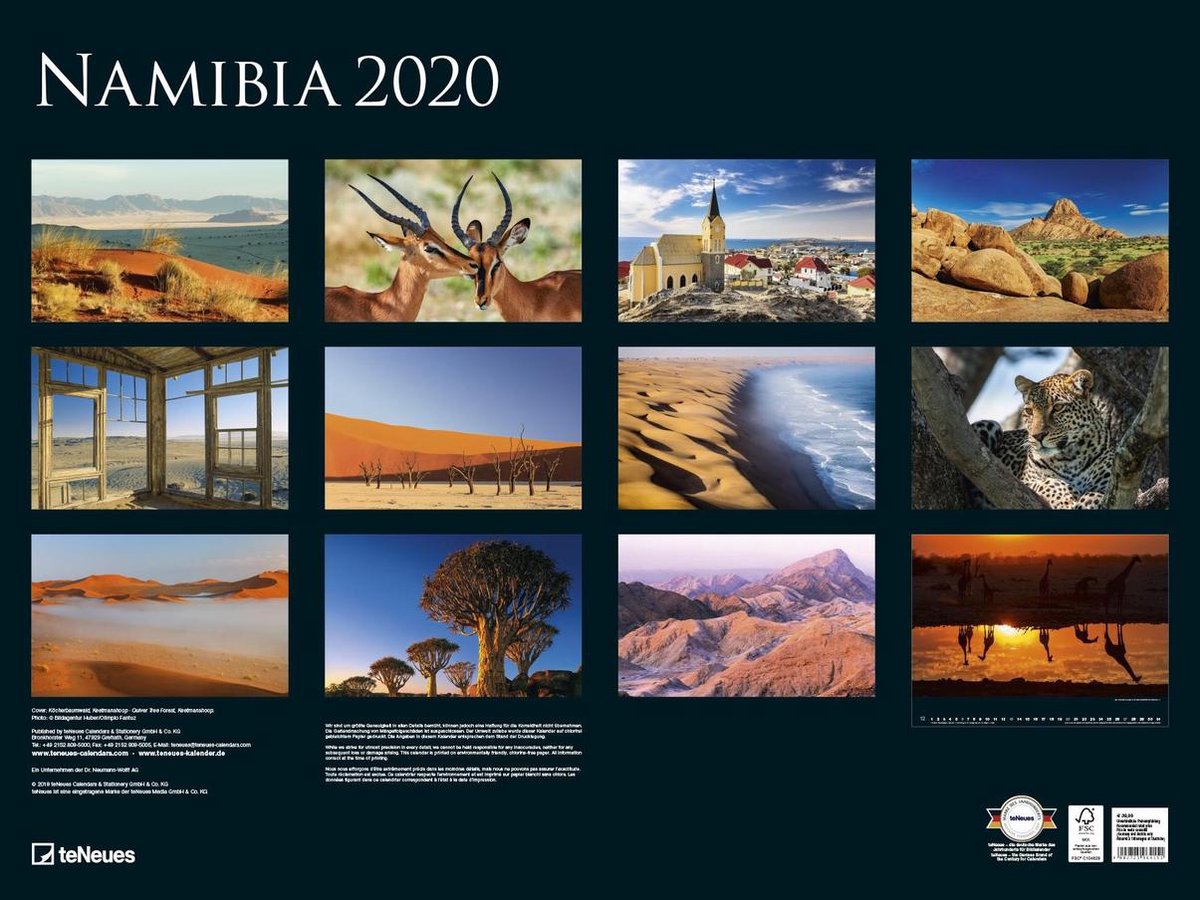 Namibia 2020 Posterkalender | bol.com