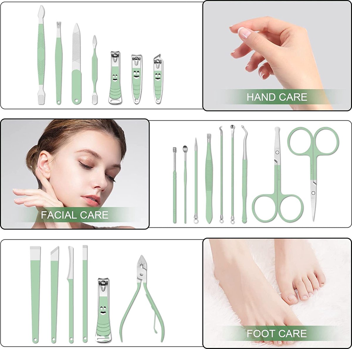 Keiby Citom Manicure Set 22 stks Professionele Nail Clippers Kit ...