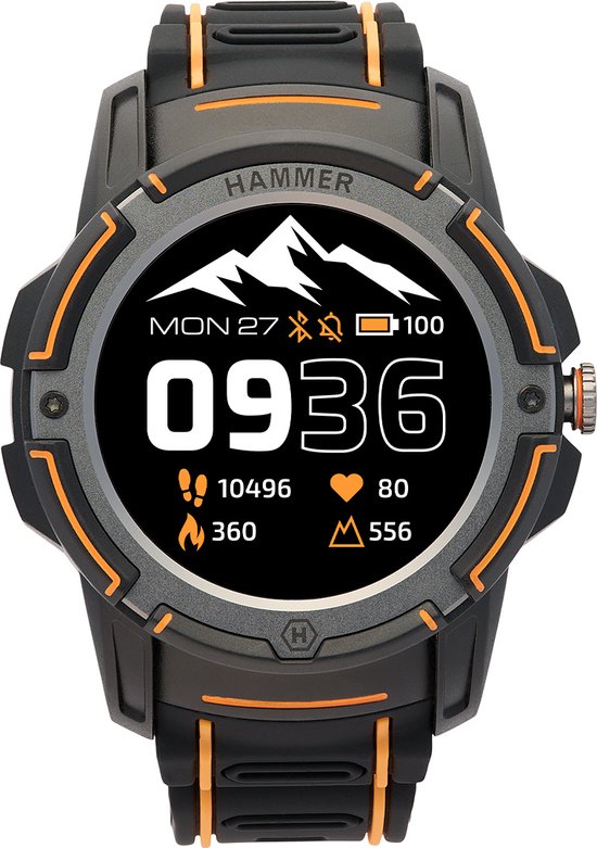 HAMMER Watch Plus Rugged Smart Watch met IP68 waterbestendigheid Zwart ...