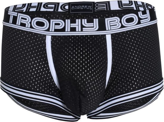 Andrew Christian Trophy Boy Mesh Boxer Zwart - MAAT S - Heren Ondergoed ...