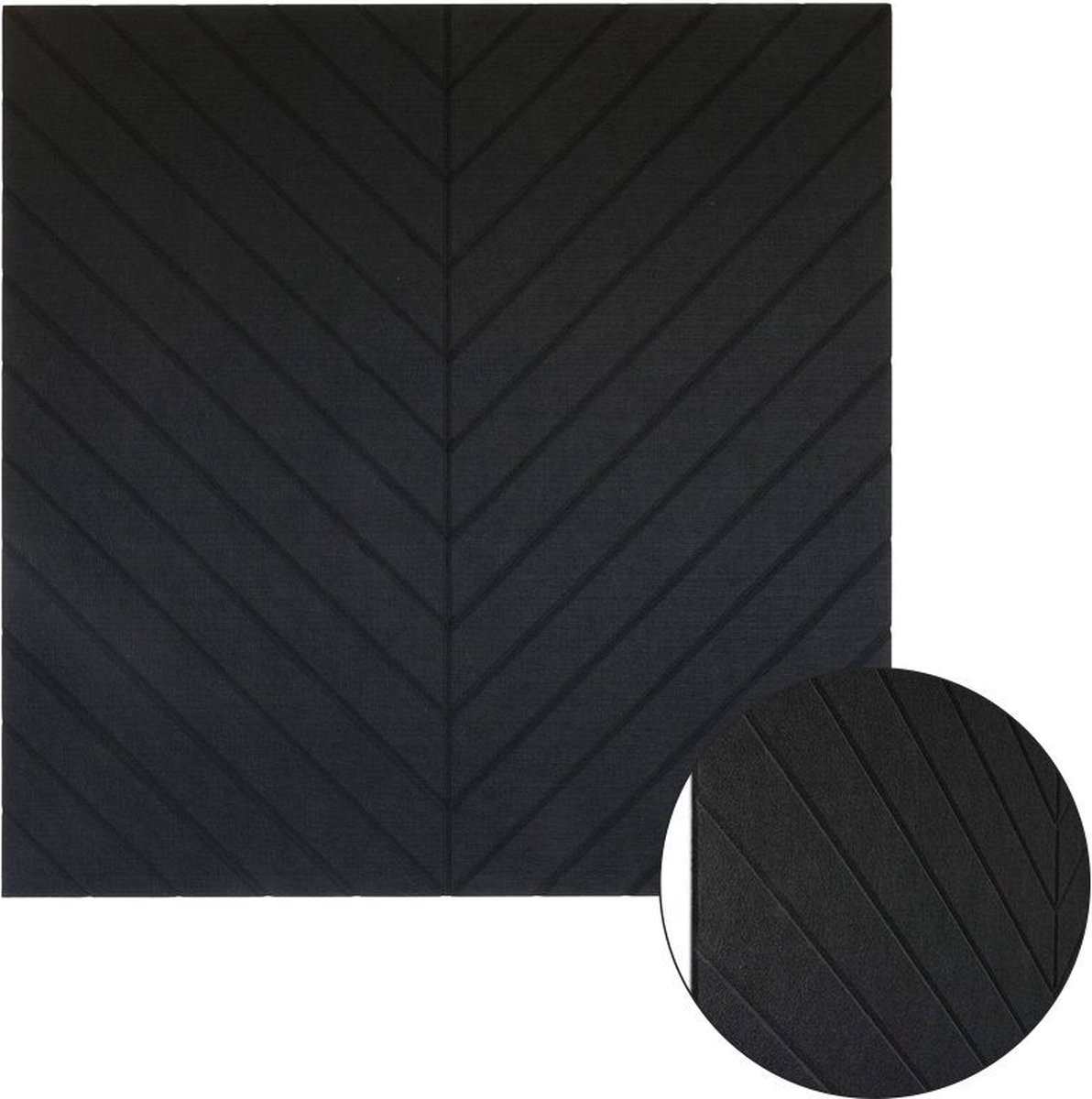Akoestisch wandpaneel PET-vilt - 100x100cm - Visgraat motief Zwart | bol