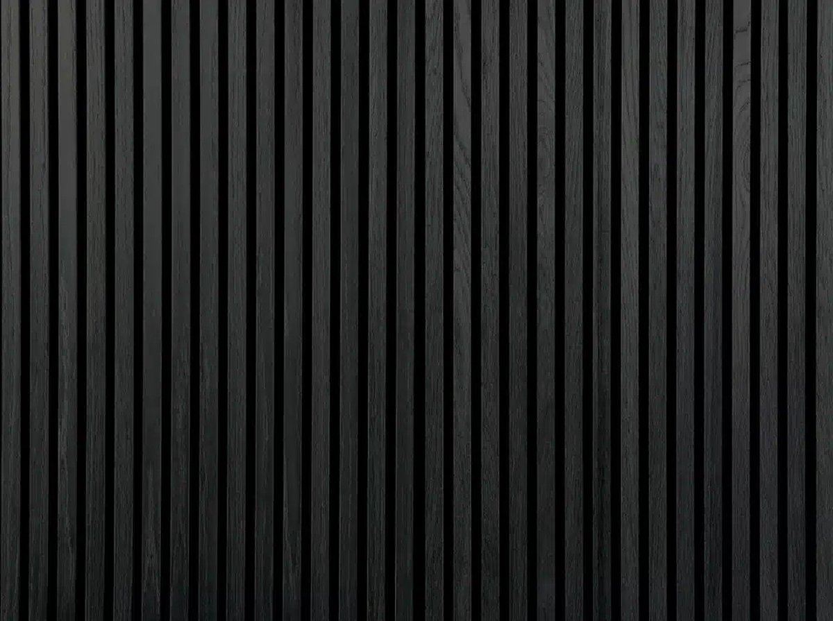 Lattenwand Zwart Eiken met Duurzame Vilten Achterwand - 244 cm x 60,5 ...