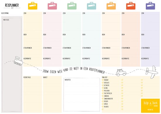 Reisplanner- vakantieplanner- travelplanner- hipenhot- planner ...