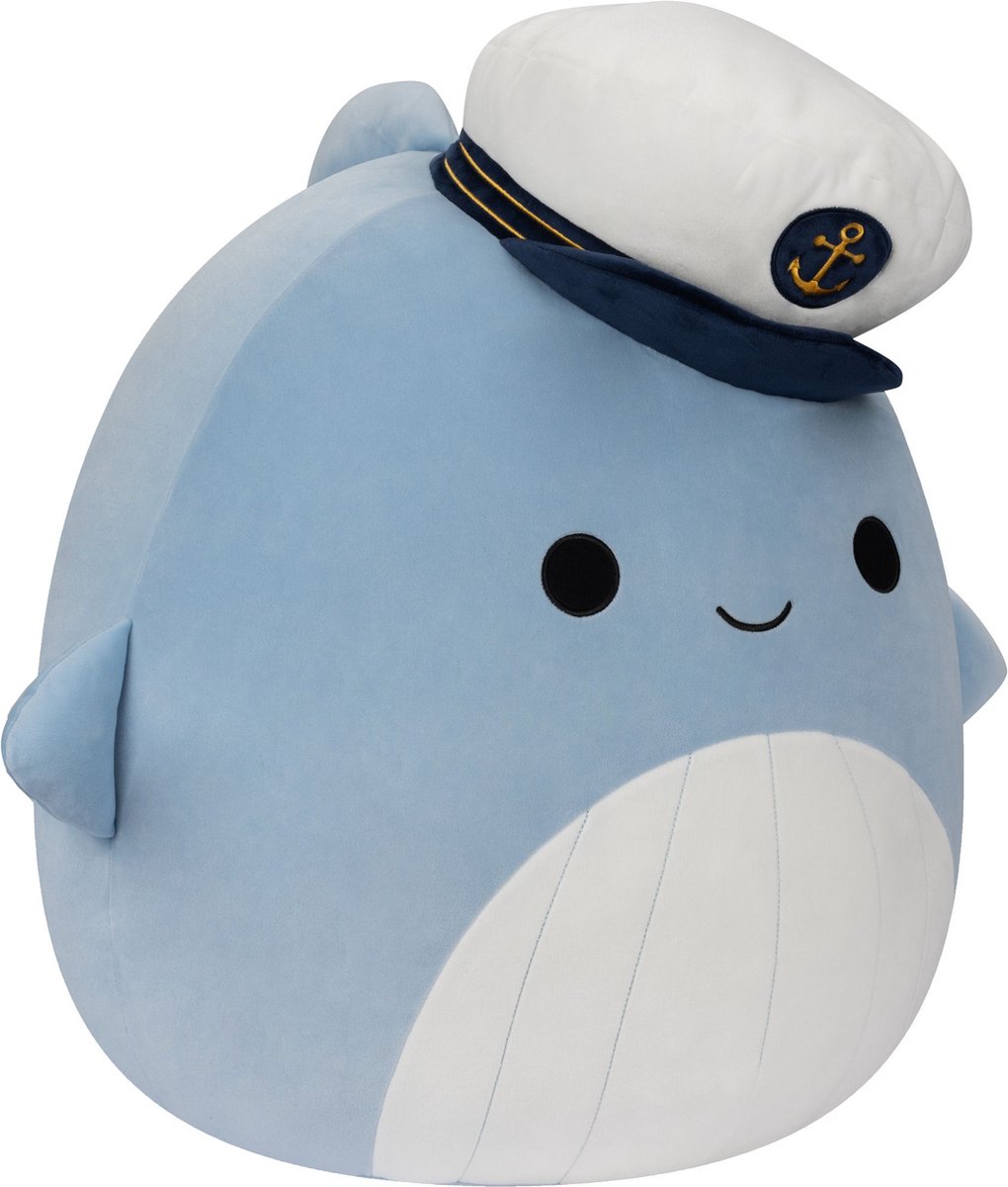 Squishmallow Knuffel - 50CM - Samir the Blue Whale with Sailor Hat | bol