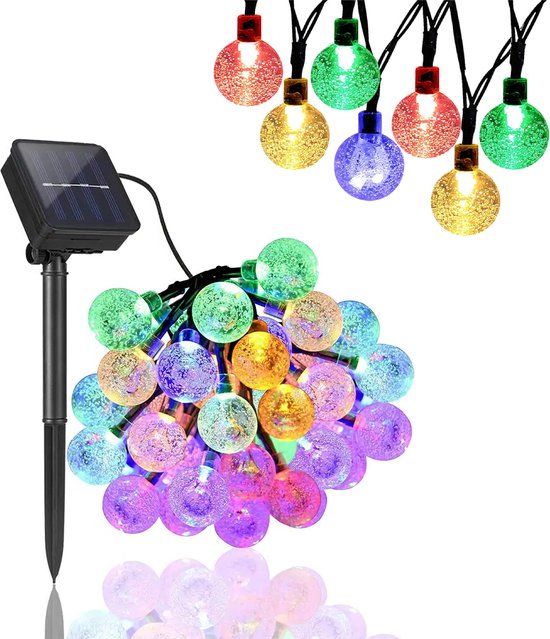 Solar String Lights Outdoor - 100 LED - 12M - Kleurrijke Kristallen ...