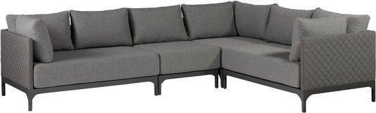 Exotan Domino Loungeset Buiten - Aluminium - Steengrijs - 88x300x225 | bol