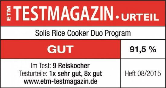 SOLIS 979.29 RICE COOKER DUO PROGRAMMA Rice Cooker (Zwart/Zilver) | bol.com