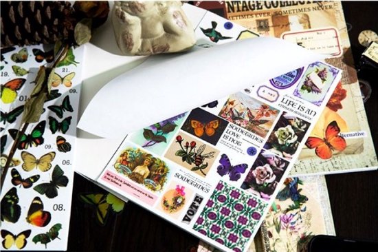 Vintage stickers - Volume stickerboek 2 - 24 vellen - Hobbystickers o.a ...