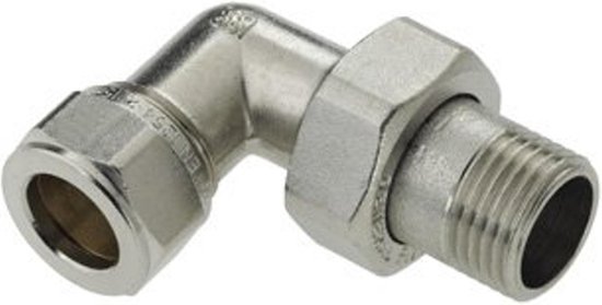 Bonfix vernikkelde knel radiatorkoppeling 1/2 x15mm haaks | bol