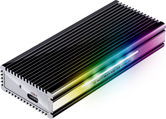 LC-POWER® LC-M2-C-MULTI-RGB M.2 - SSD Enclosure - NVMe & SATA | bol