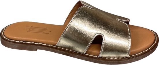 pitt fiji gold-slippers leer-slippers | bol.com