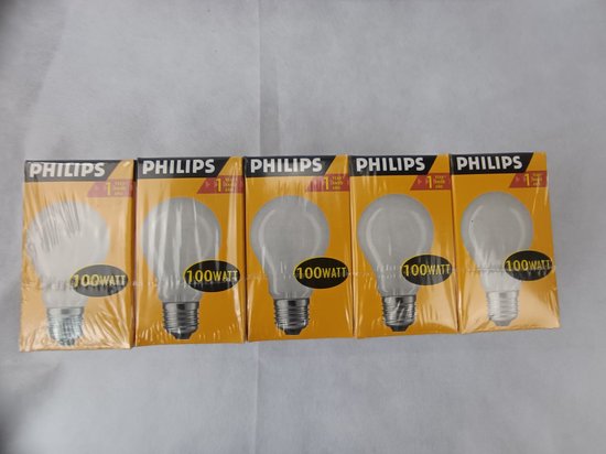 Gloeilamp 100 Watt Mat - Set van 10 - 1540 Lumen - New Old Stock! - Op ...