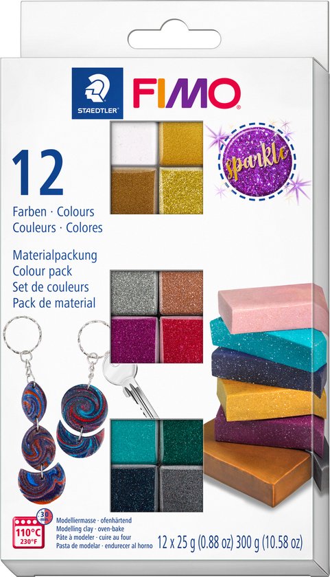 FIMO effect colour pack 12 kleuren sparkle colours | bol.com