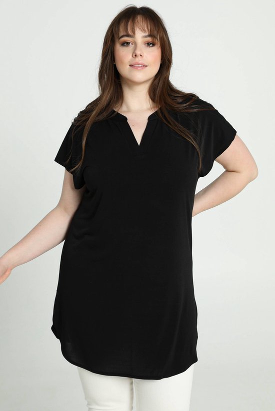 Promiss Lange, effen tuniek met Tunesische kraag | bol