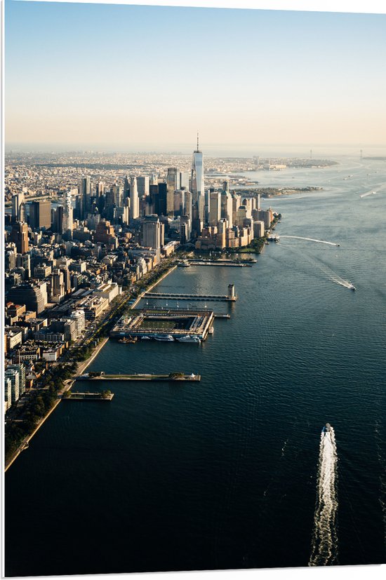 PVC Schuimplaat - Skyline van een Stad - 70x105 cm Foto op PVC ...