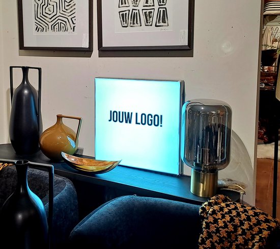 LED Frame met jouw logo | 50 x 50 cm | Eyecatcher | Zwart frame | 230V ...