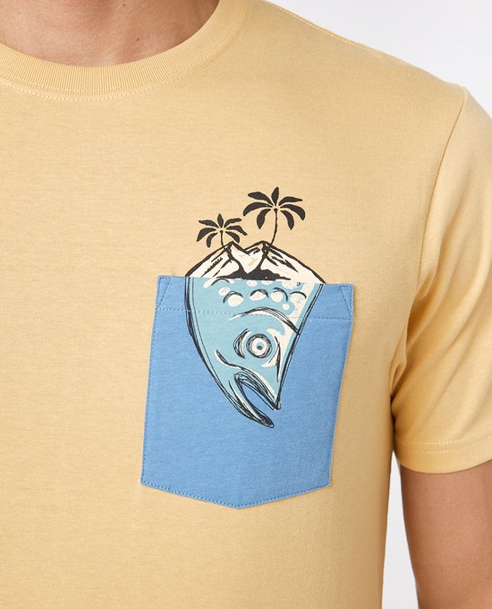 Rip Curl Heren T-Shirt Inda Pocket Tee - Washed Yellow | bol