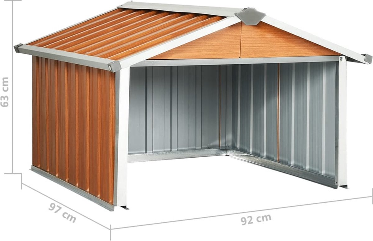 vidaXL Overkapping voor robotmaaier 92x97x63 cm staal bruin | bol.com