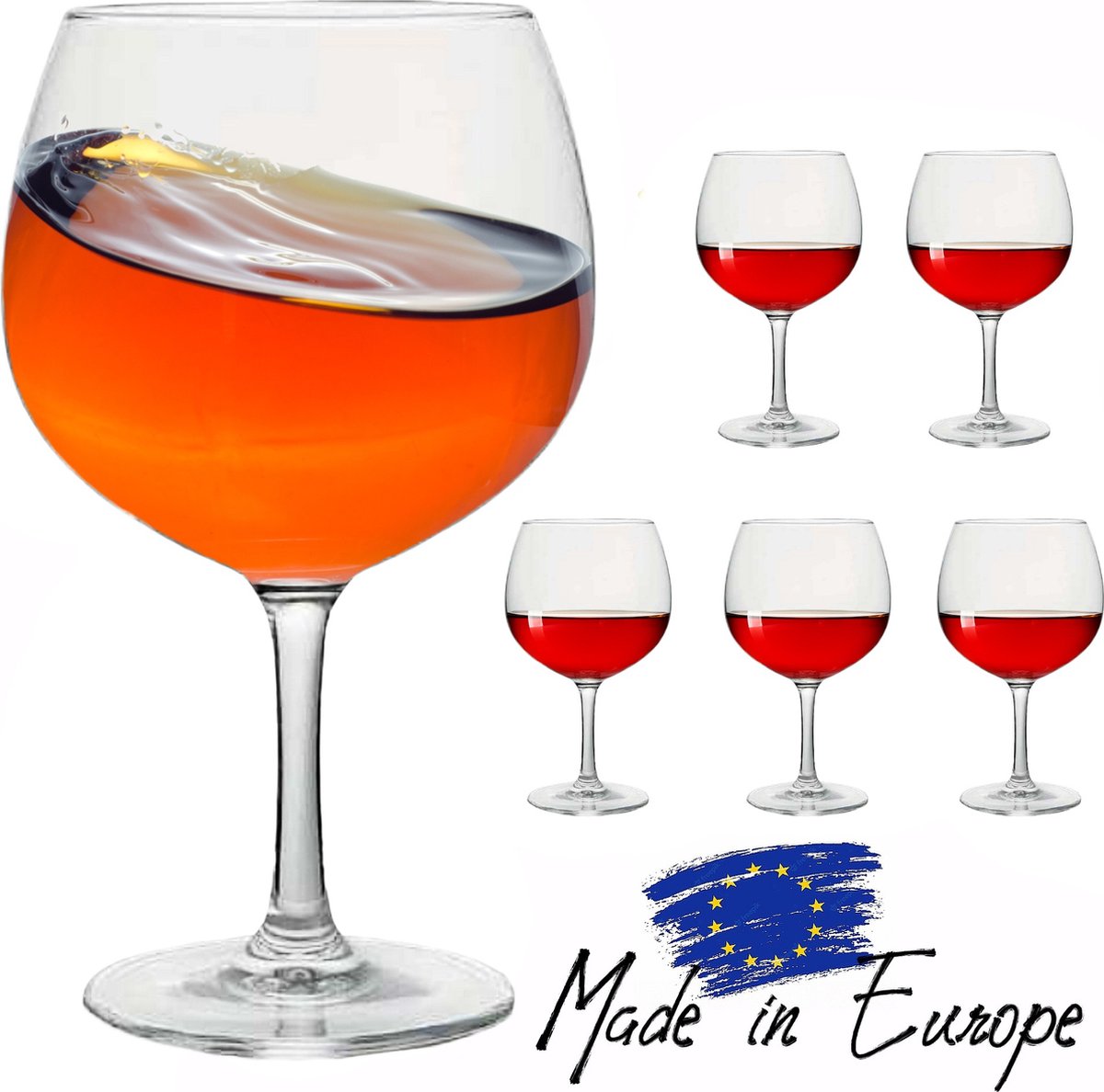 TEN Cognac Glazen 650ml - 6 stuks - Hoogwaardig Kristalglas - Cognac ...