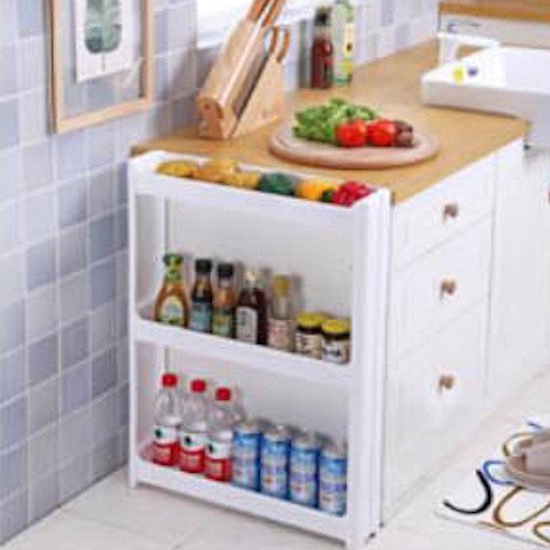 Decopatent® Smal Keukenrek opbergrek 3 laags op Wieltjes met Vakken ...