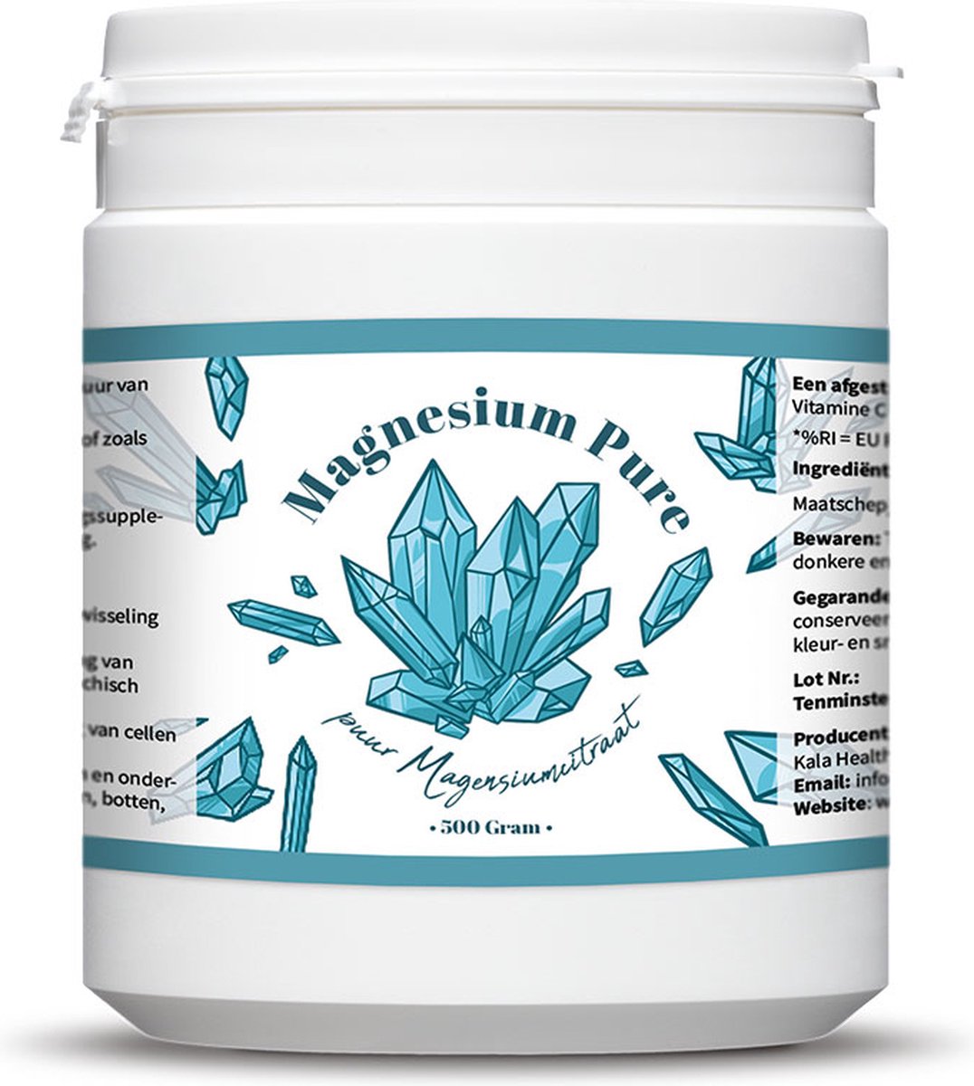 Magnesium Citraat Poeder - 15% Elementair Magnesium - 500 gram | bol.com
