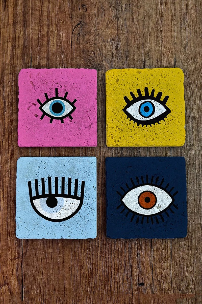 Dessous de Verres – Pierre de travertin aspect marbre antique – Dessous ...