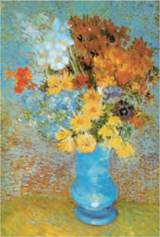 Mini kunstposter - Vincent van Gogh - Vaas met anemonen en margrieten ...