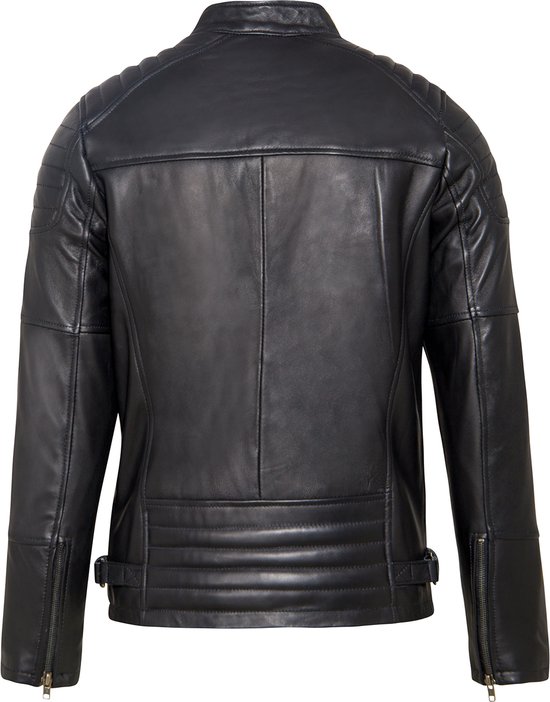 Urban 5884® - Ralph - Biker Jack - Zwart -Heren jas - Lams Leer - Jas ...