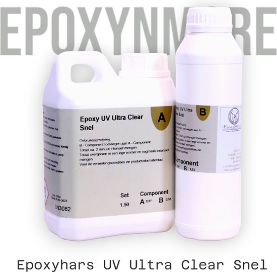 Epoxy UV bestendig Ultra Clear Snel 1500 gram verwerkingstijd c.a. 45 ...