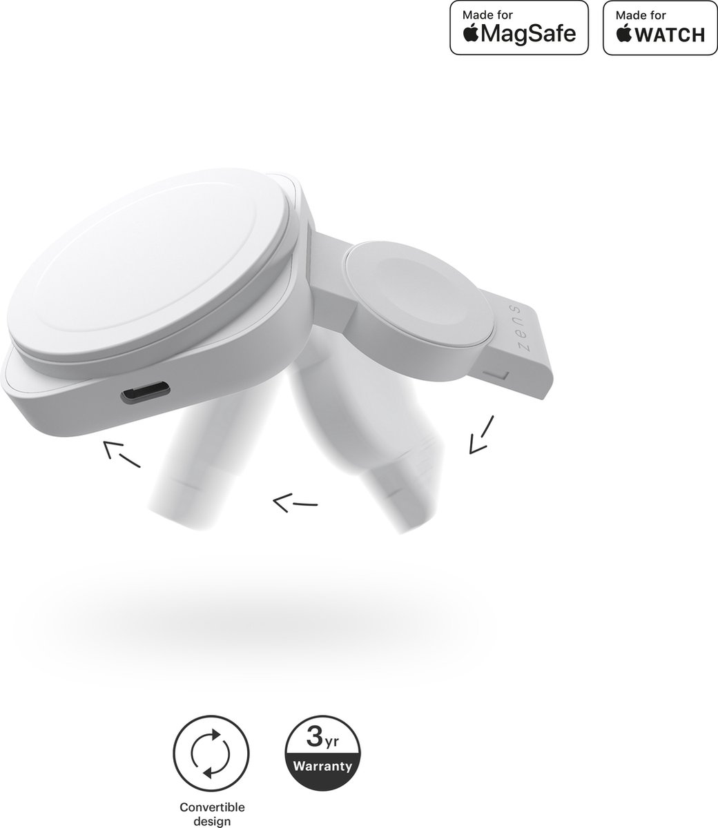 Chargeur de voyage Zens 2-en-1 MagSafe 15W + Apple Watch, chargeur ...