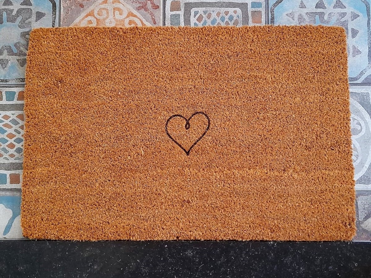Deurmat Hartje - Kokos Deurmat voor Binnen en Buiten - Deurmat met ...
