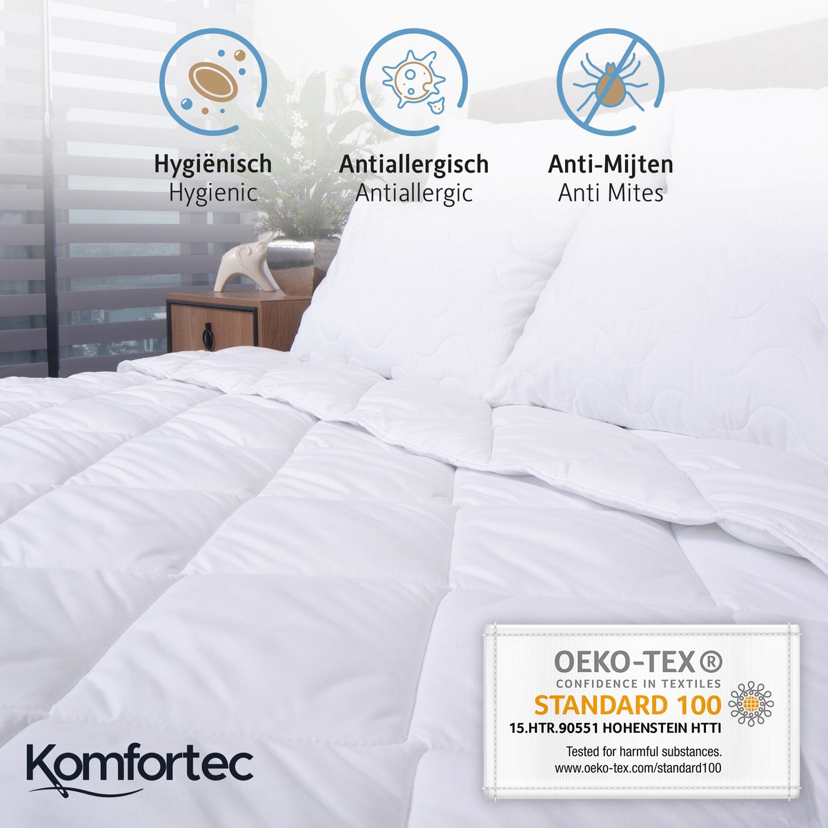 Komfortec Zomerdekbed 200x200 cm- Licht Dekbed - Hotel Kwaliteit - Anti ...