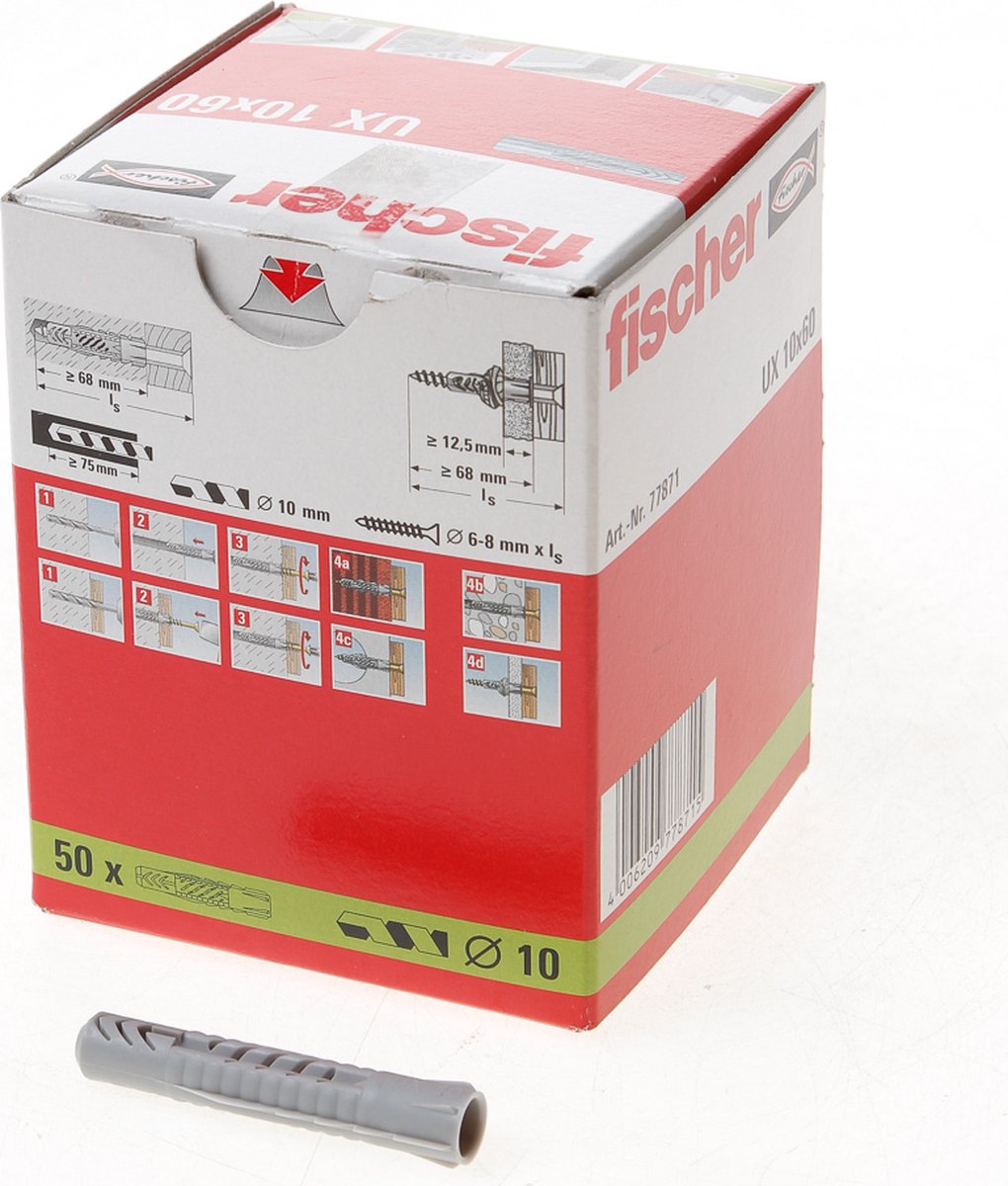 Fischer UX 10 x 60 Universeel Plug - (Prijs per 50 stuks) | bol.com