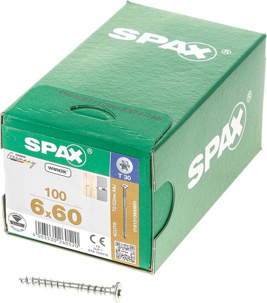 Spax stelschroef pk T30 6x60 | bol