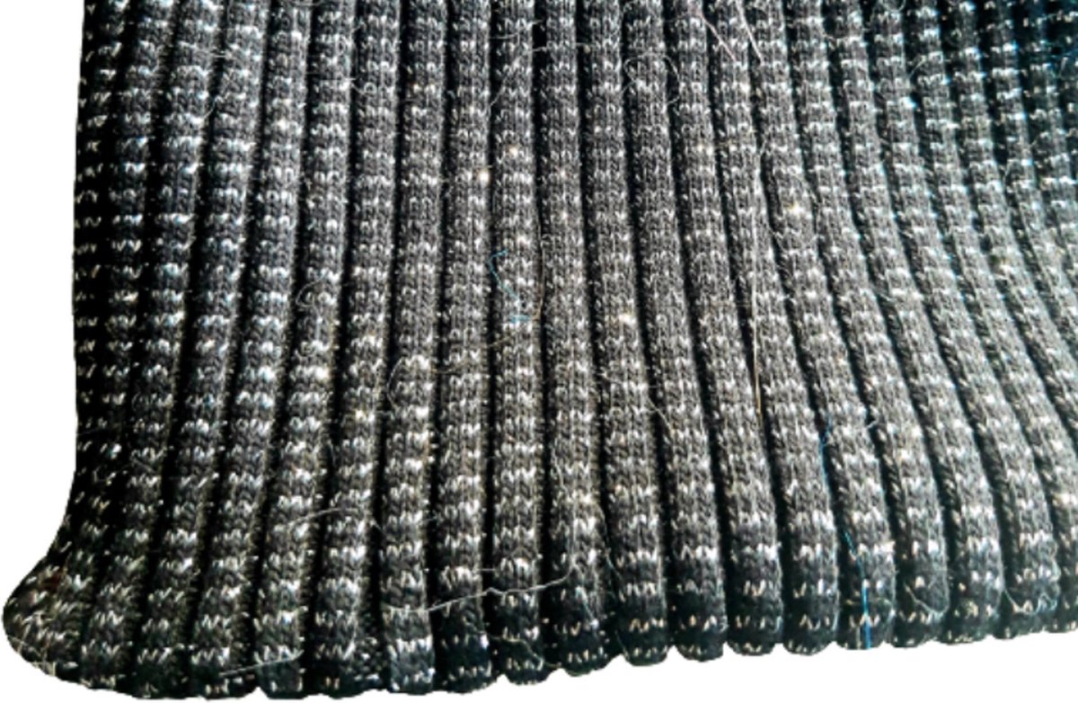 Dikke Boordstof zwart glitter 20cm X 60cm ribbel rib stof stoffen voor ...