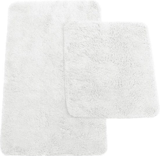 Badmatten set van 2 bestaan uit badmatten: ca. 50/80cm en wc-mat ca. 45 ...