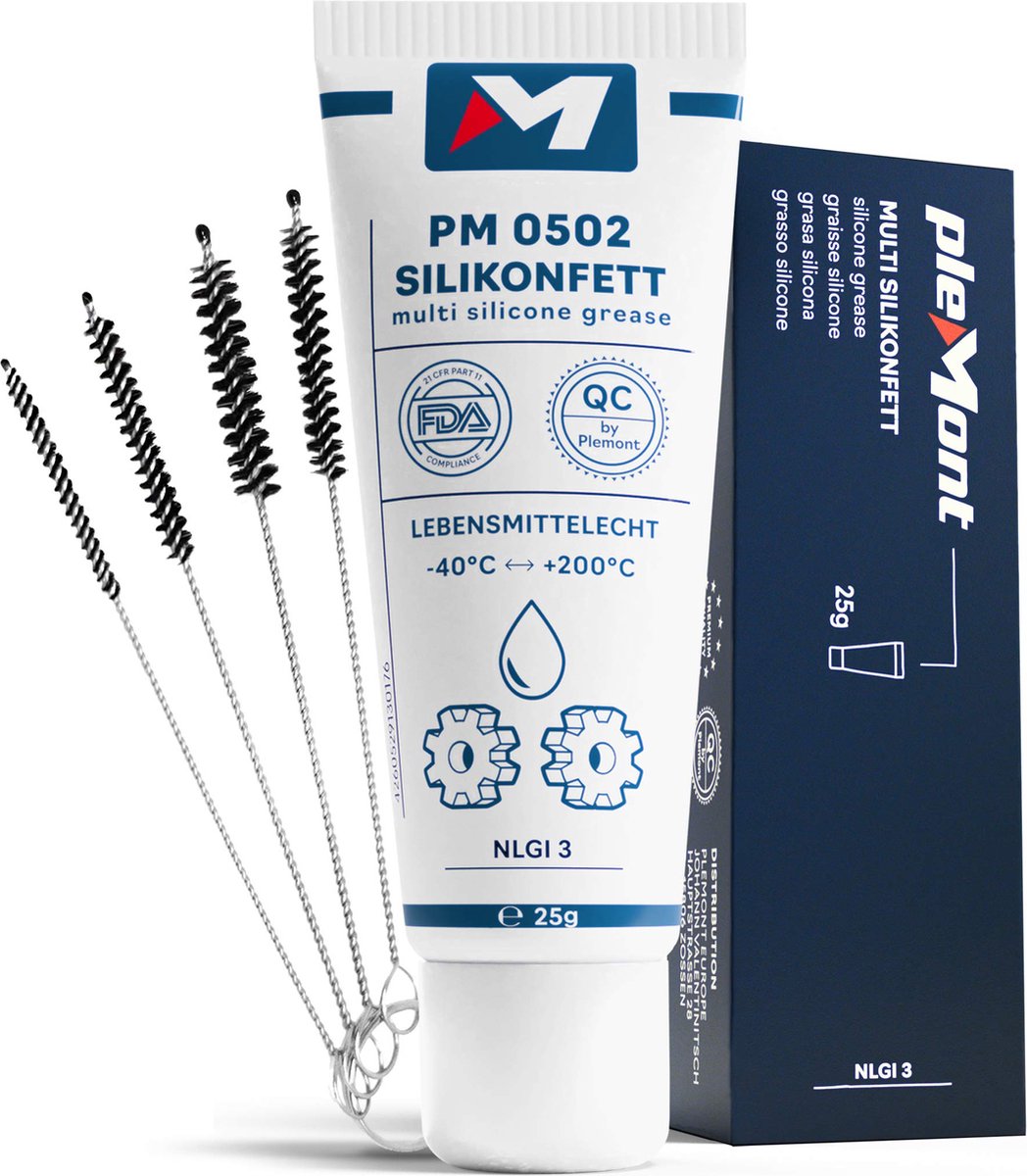 Plemont® 25g siliconenvet + melkslangborstels. Vet voor koffiemachine ...