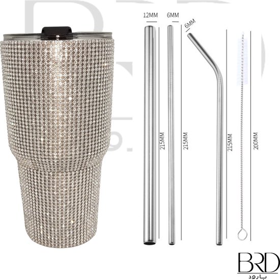 BRD RVS geïsoleerde thermos drinkbeker voor in de auto - INCLUSIEF RVS ...