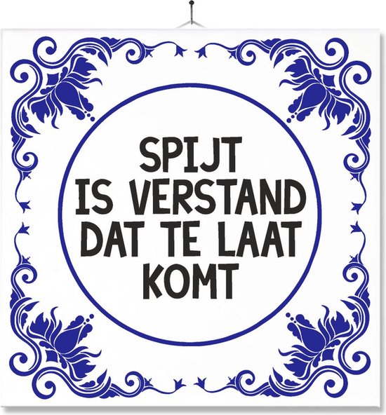 Tegel Met Opdruk | Grappig | Humor | Verjaardag kado | Spijt is ...
