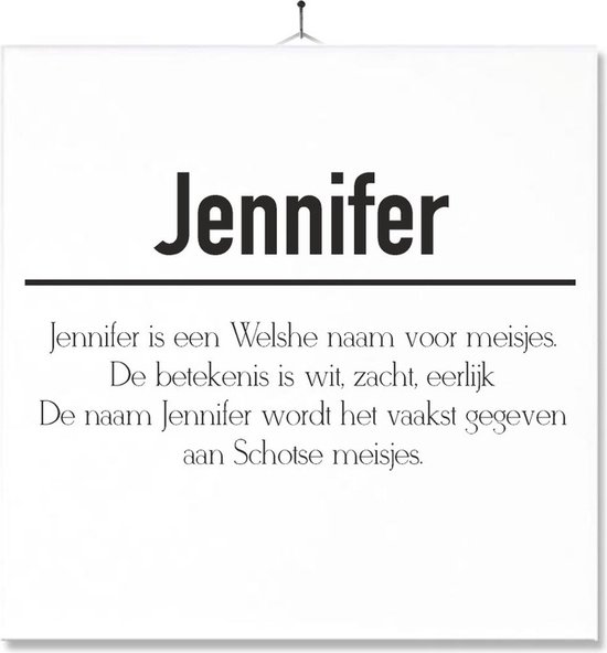 Tegel Met Opdruk | Betekenis | Kado | Cadeau | Met Naam - Jennifer | bol