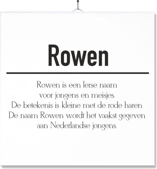 Tegel Met Opdruk | Betekenis | Kado | Cadeau | Met Naam - Rowen | bol