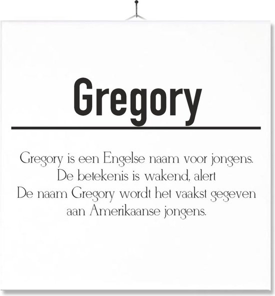 Tegel Met Opdruk | Betekenis | Kado | Cadeau | Met Naam - Gregory | bol