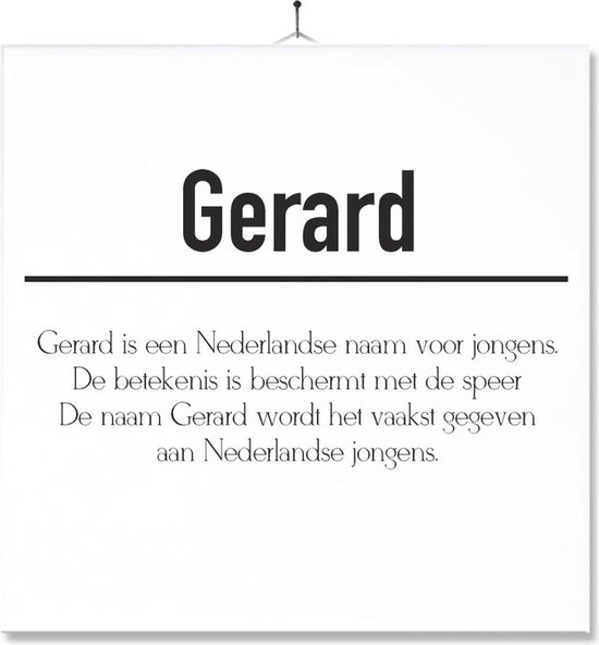 Tegel Met Opdruk | Betekenis | Kado | Cadeau | Met Naam - Gerard | bol