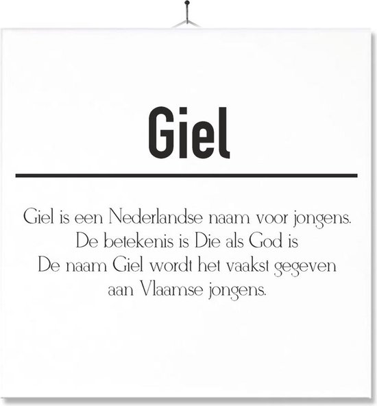 Tegel Met Opdruk | Betekenis | Kado | Cadeau | Met Naam - Giel | bol