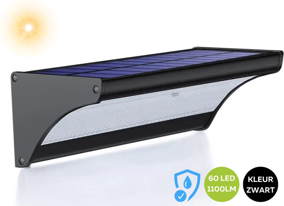 Solar Buitenlamp – Aluminium - Zwart - Buitenlamp met Bewegingssensor ...