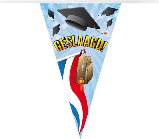 Vlaggenlijn - Vlaggetjes - Slinger - Geslaagd versiering - Afgestudeerd ...