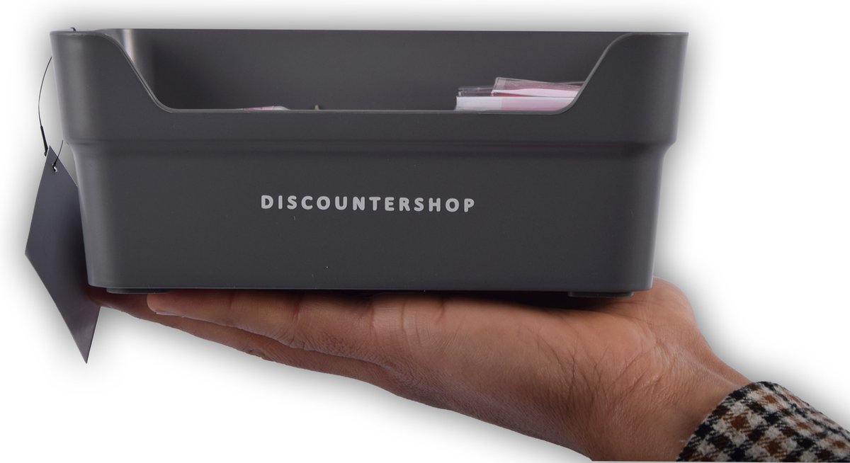 4 Stuks Mini Grijze opbergmand met handvatten | Opbergbox kopen ...